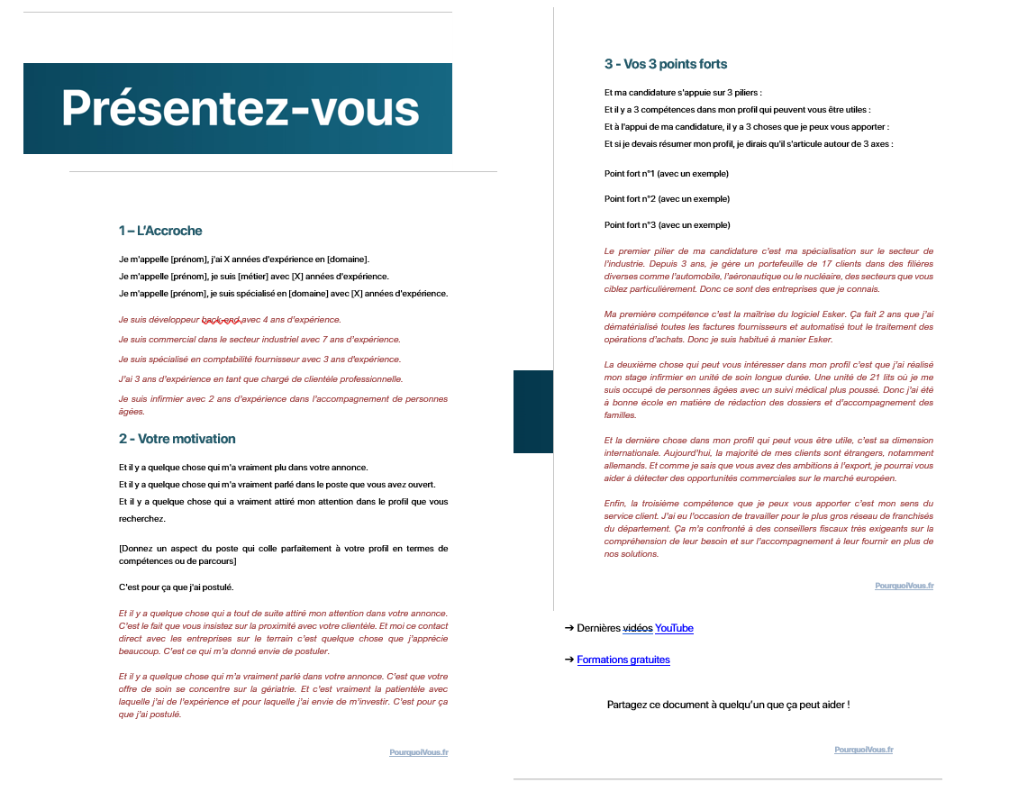 Présentez-vous - Pourquoi vous